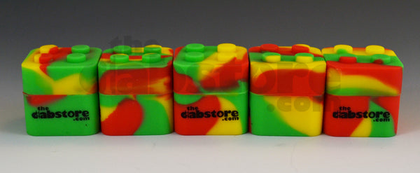 Rasta Color Silicone Lego Block Non Stick Container | TheDabstore